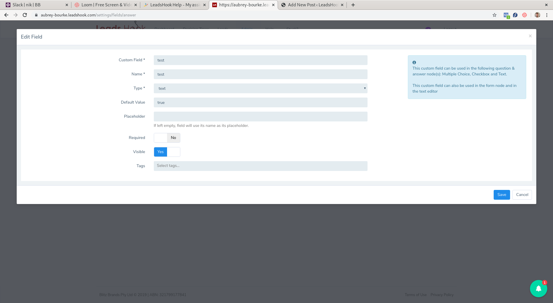 Default Value Behavior Leadshook Knowledge Base