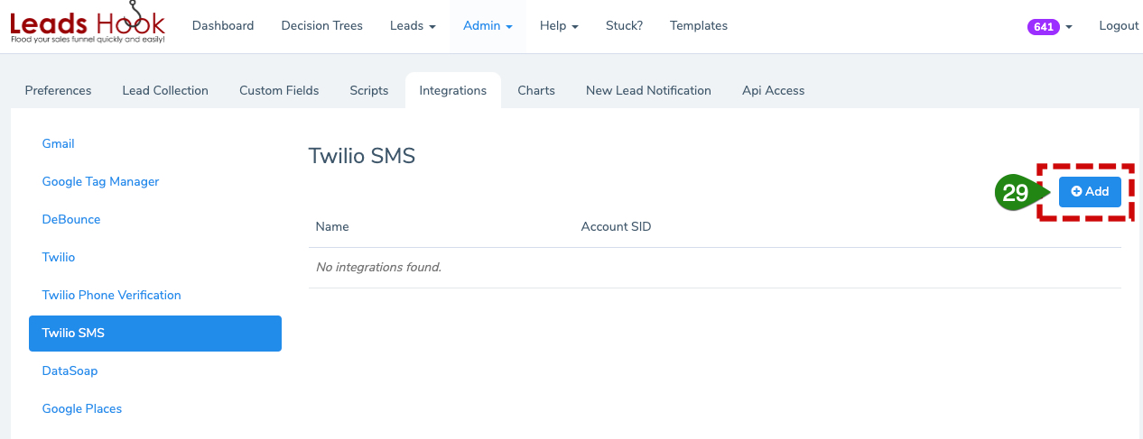 Send SMS Directly Out of LeadsHook - LeadsHook Knowledge Base