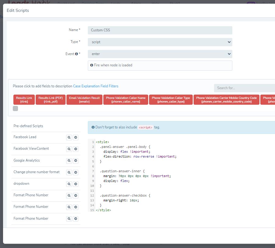 Align The Image Either Left Or Right On The Answer Button LeadsHook Knowledge Base